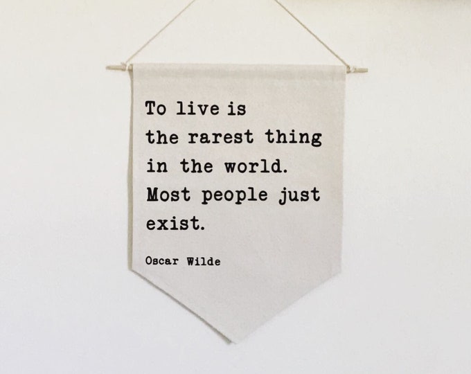 Canvas Banner Wall Hanging- Literary Quote Oscar Wilde - Etsy