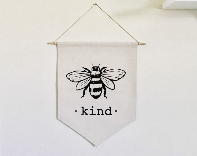 Canvas Banner Wall Hanging Bee Kind - Etsy