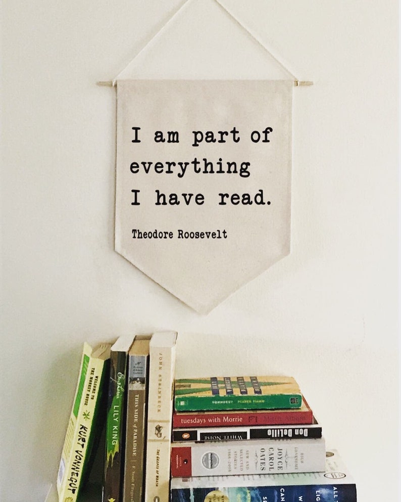 Canvas Banner Wall Hanging Book Quote | Etsy