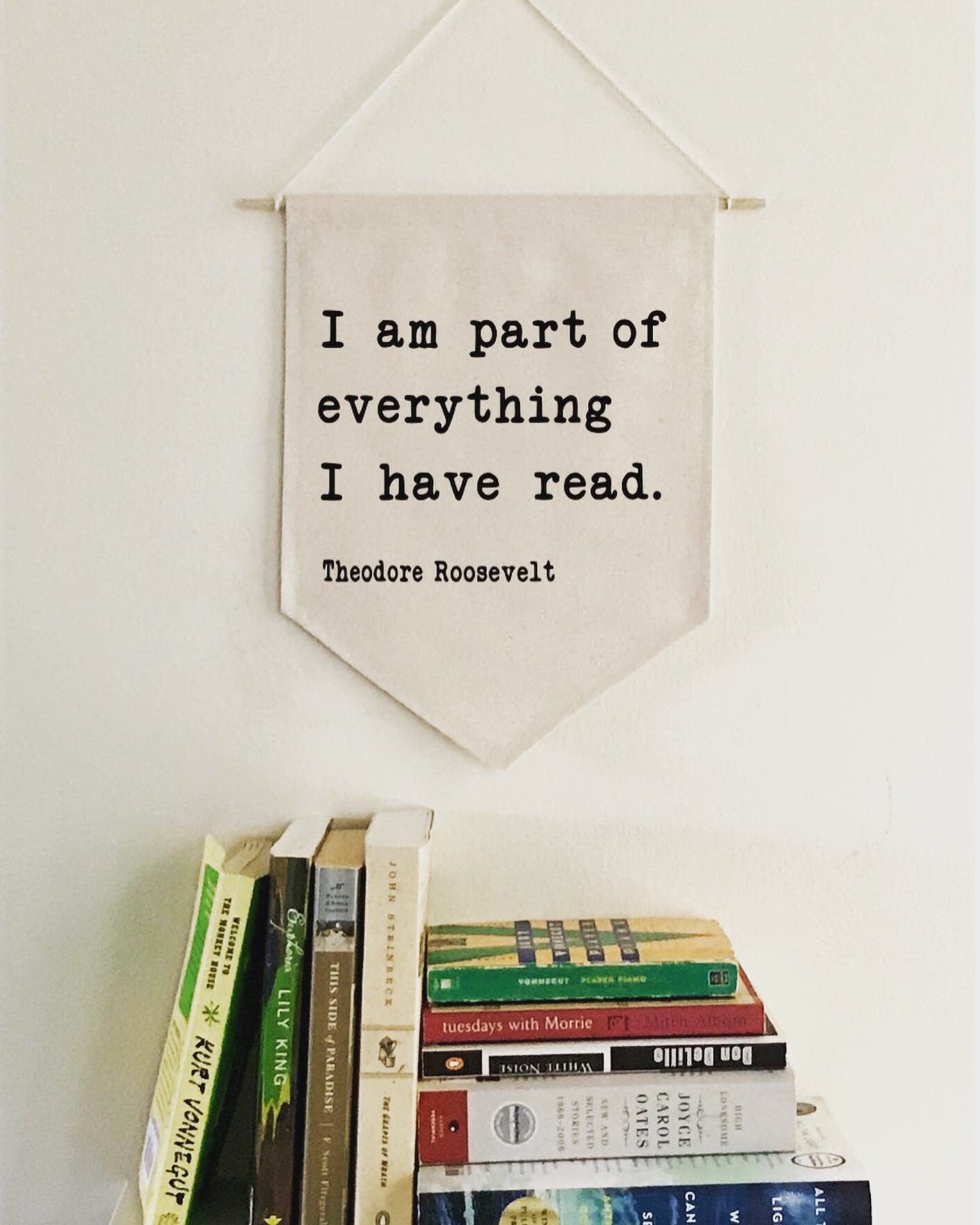 Canvas Banner Wall Hanging Book Quote | Etsy