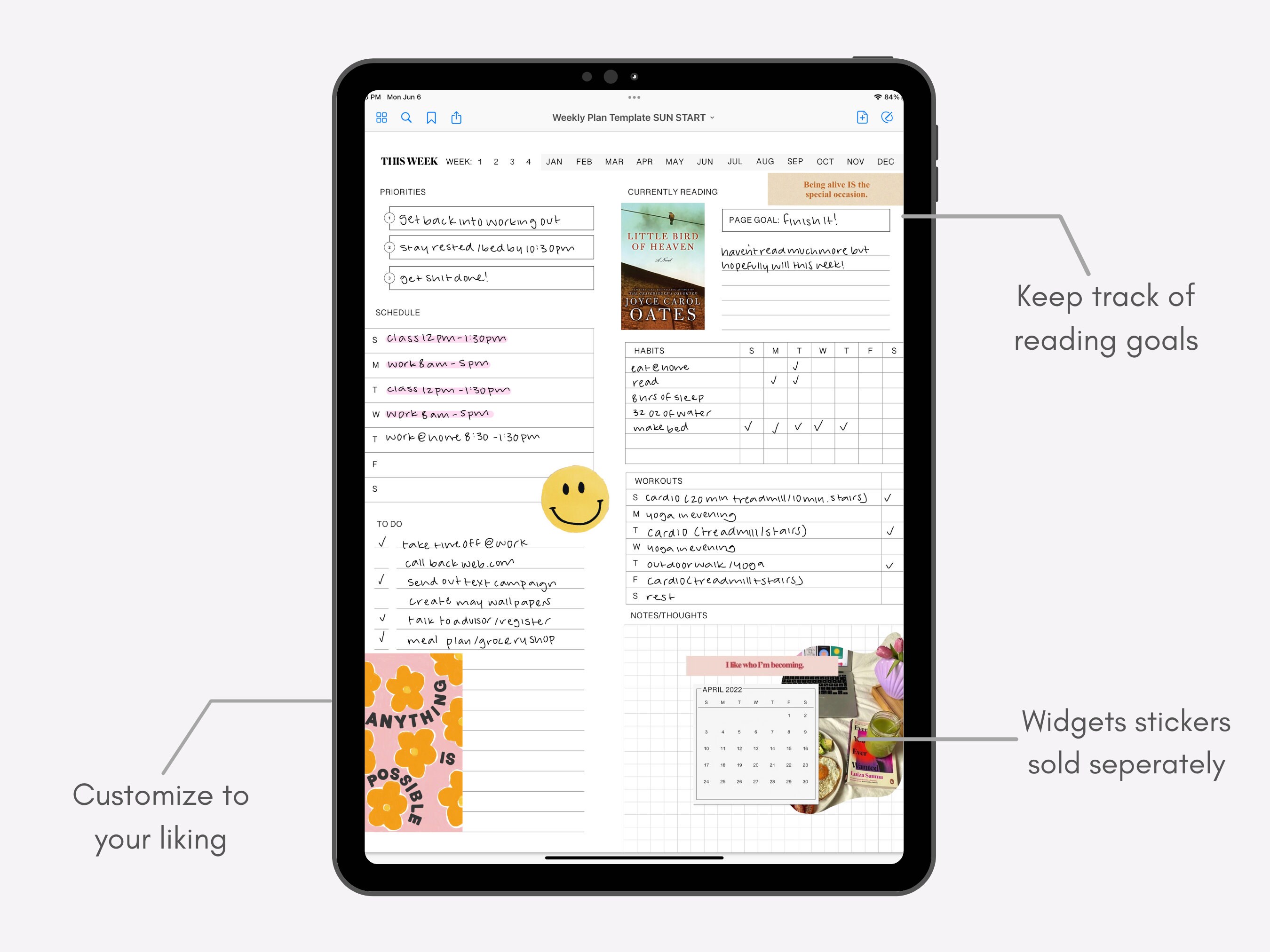 Weekly Plan Template, Digital Template, PDF Template, Goodnotes - Etsy