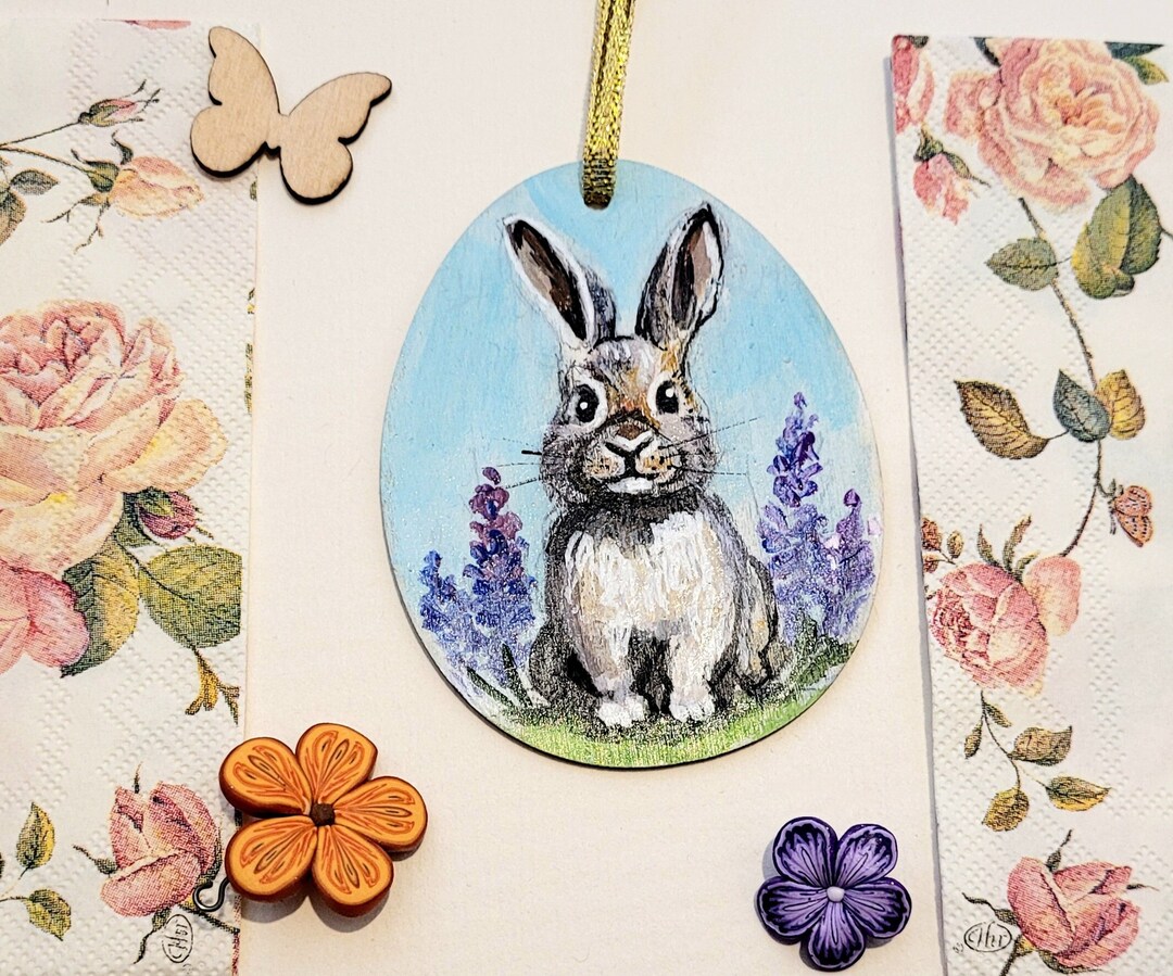 Hanging Easter Egg Decorations Hand Painted , Easter Tree Decorations, Vintage Art Easter Eggs ...