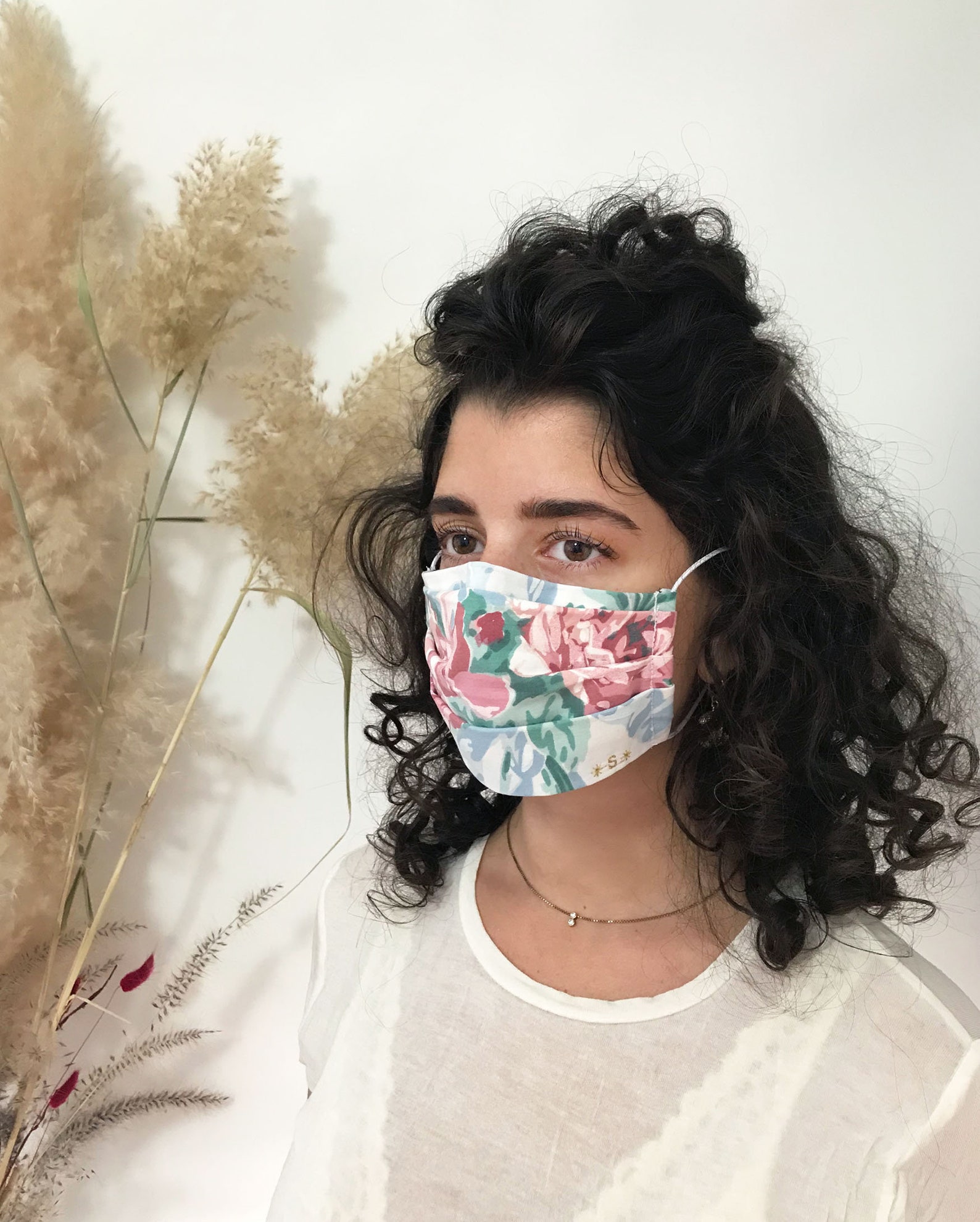 Floral Mask, Women Mask, 100% Organic Cotton Mask, Pink Mask, Travel ...