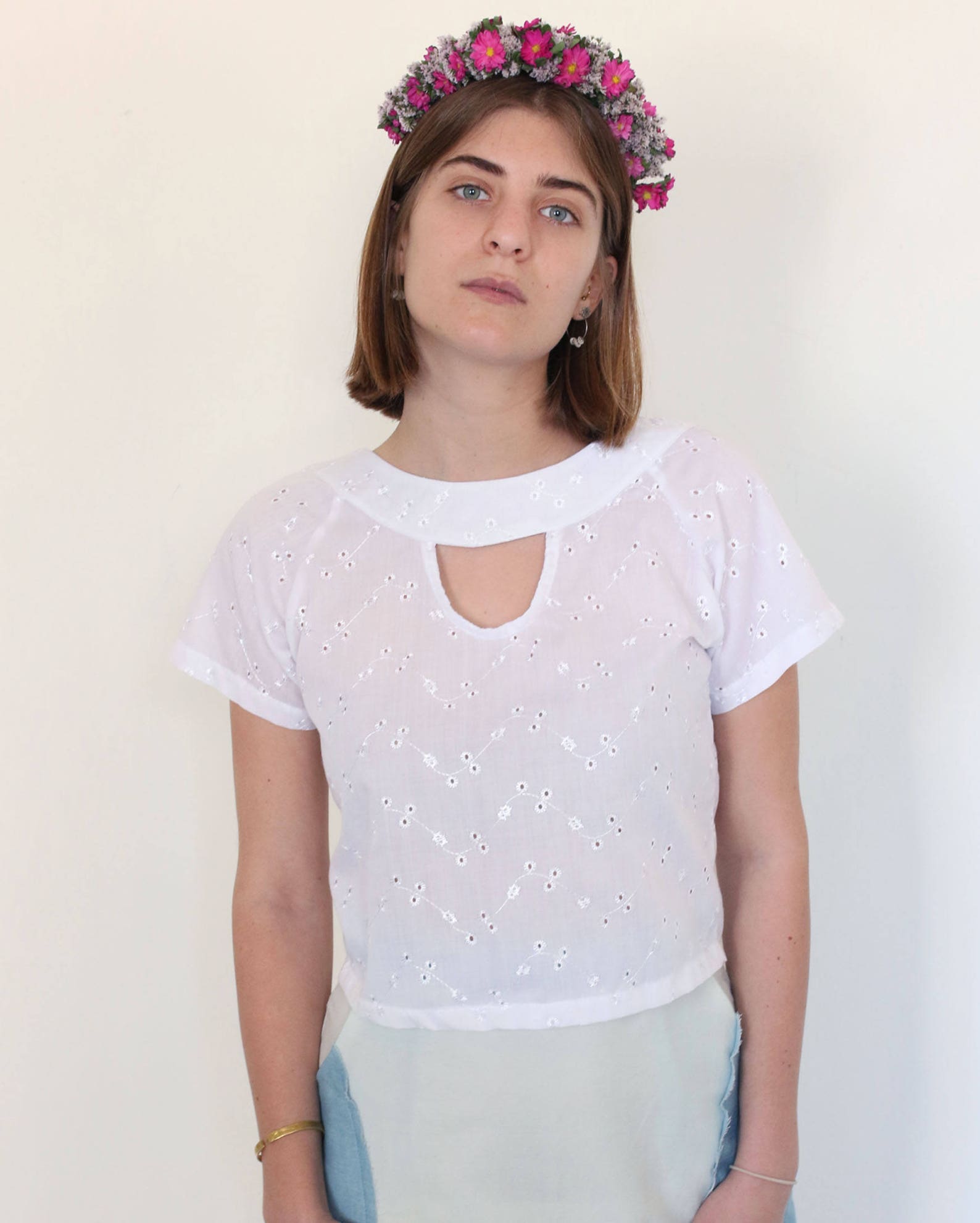 Embroidered Sheer Cotton Top Cut Out Shirt Festival Top - Etsy