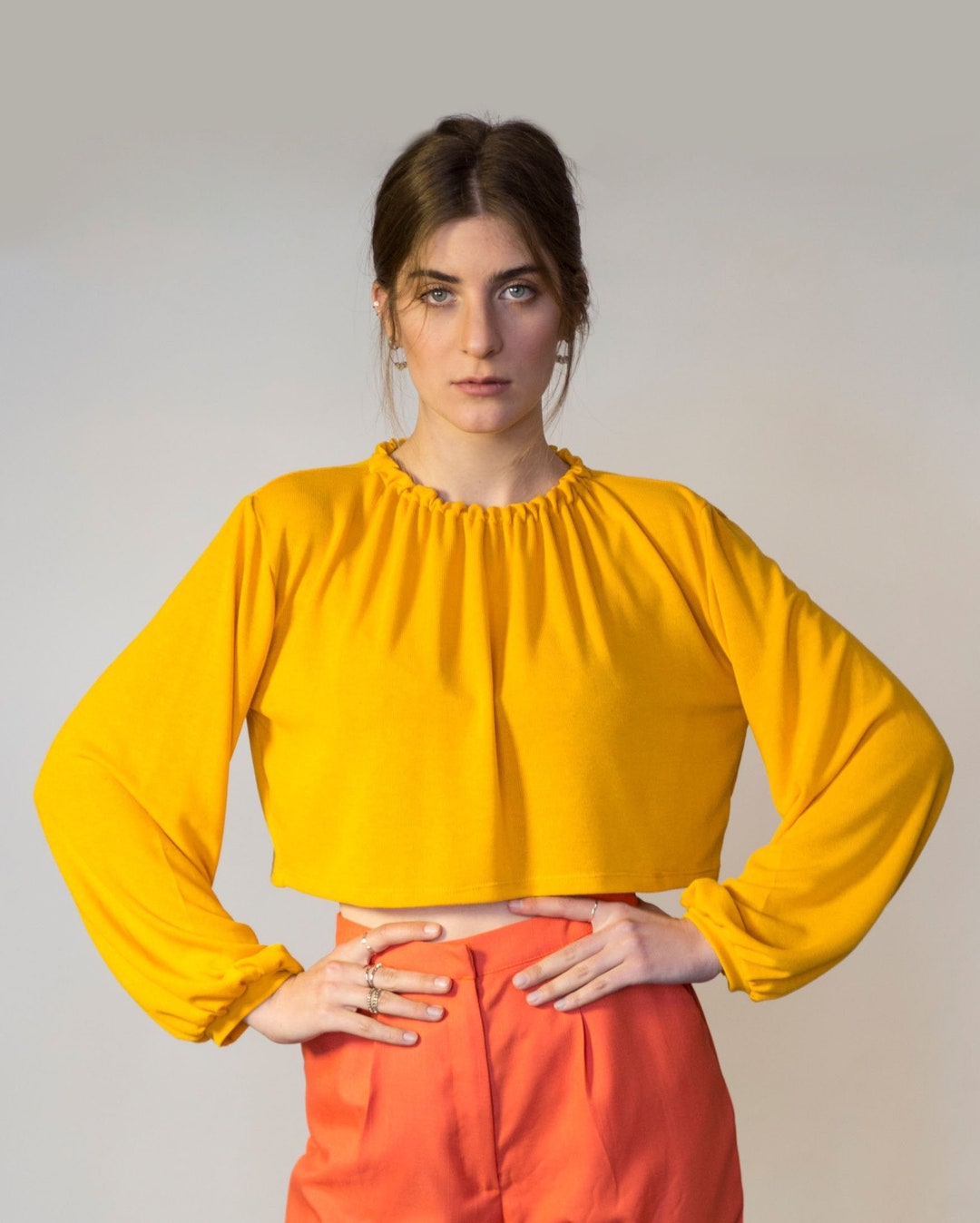 Herbst Pullover Orange Boho Strick abgeschnittener leichter - Etsy.de