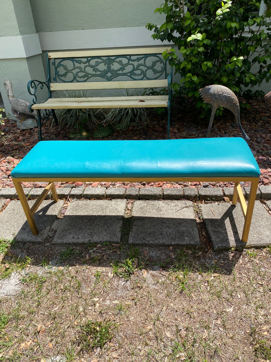 Modern Metal Bench Dining Room Bedroom Entryway at Florida Classics - Etsy