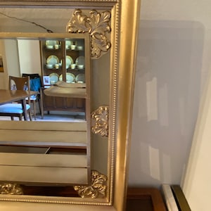 Gold Mirrored Shadow Box Hanging Turner Wall Shelf 34” X 26” Multilevel ...