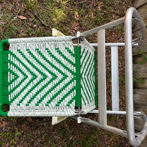 Macrame Green Rocking Lawn Chair Aluminum Folding Backyard Entertaining ...