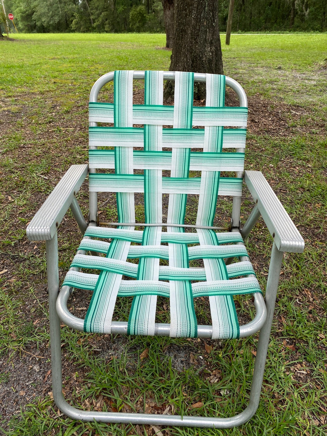 Lawn Chair Aluminum Webbed Folding Outdoor Woven Lawn Beach Chair ...