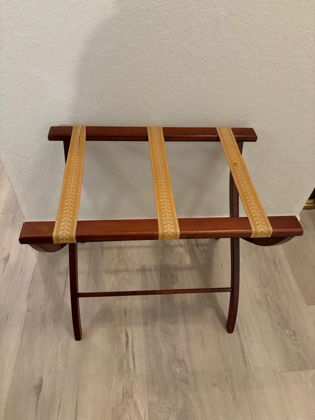 Vintage Luggage Rack Suitcase Stand Wood Folding Guest Room Vacation ...