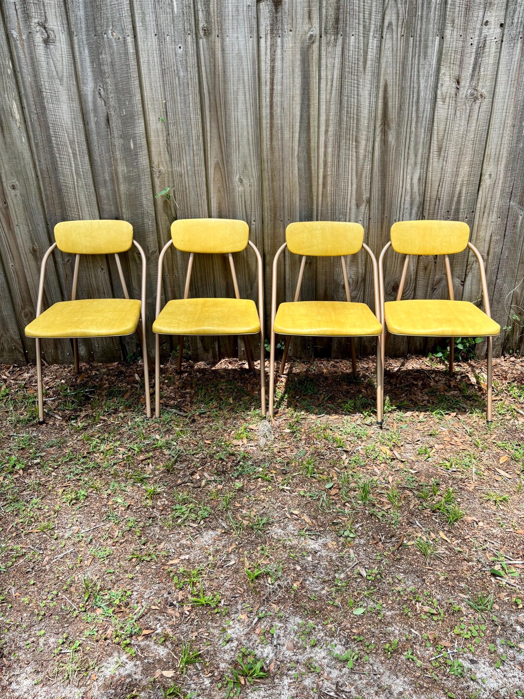 Cosco Folding Chairs Vintage Set of 4 Metal Padded Vinyl Seats and Back ...