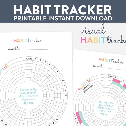 Visual Habit Tracker Goal Setting Planner Fitness Health - Etsy