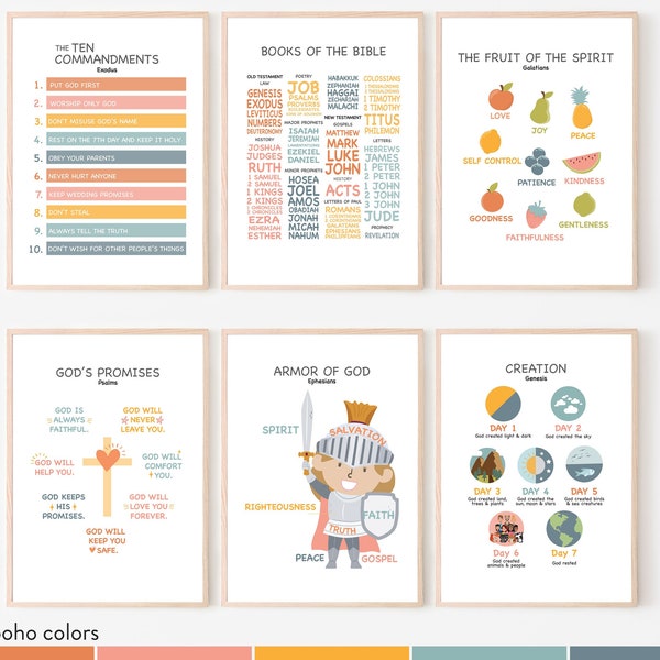 The Ten Commandments Bible Verse Wall Art, Ten Commandments Printable ...