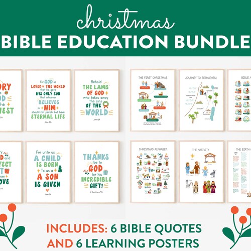 Christmas Kids Bible Verse Nativity Scripture Posters - Etsy