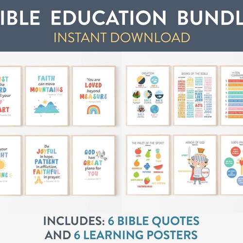 Scripture Posters BUNDLE Kids Bible Verses Printable Wall - Etsy