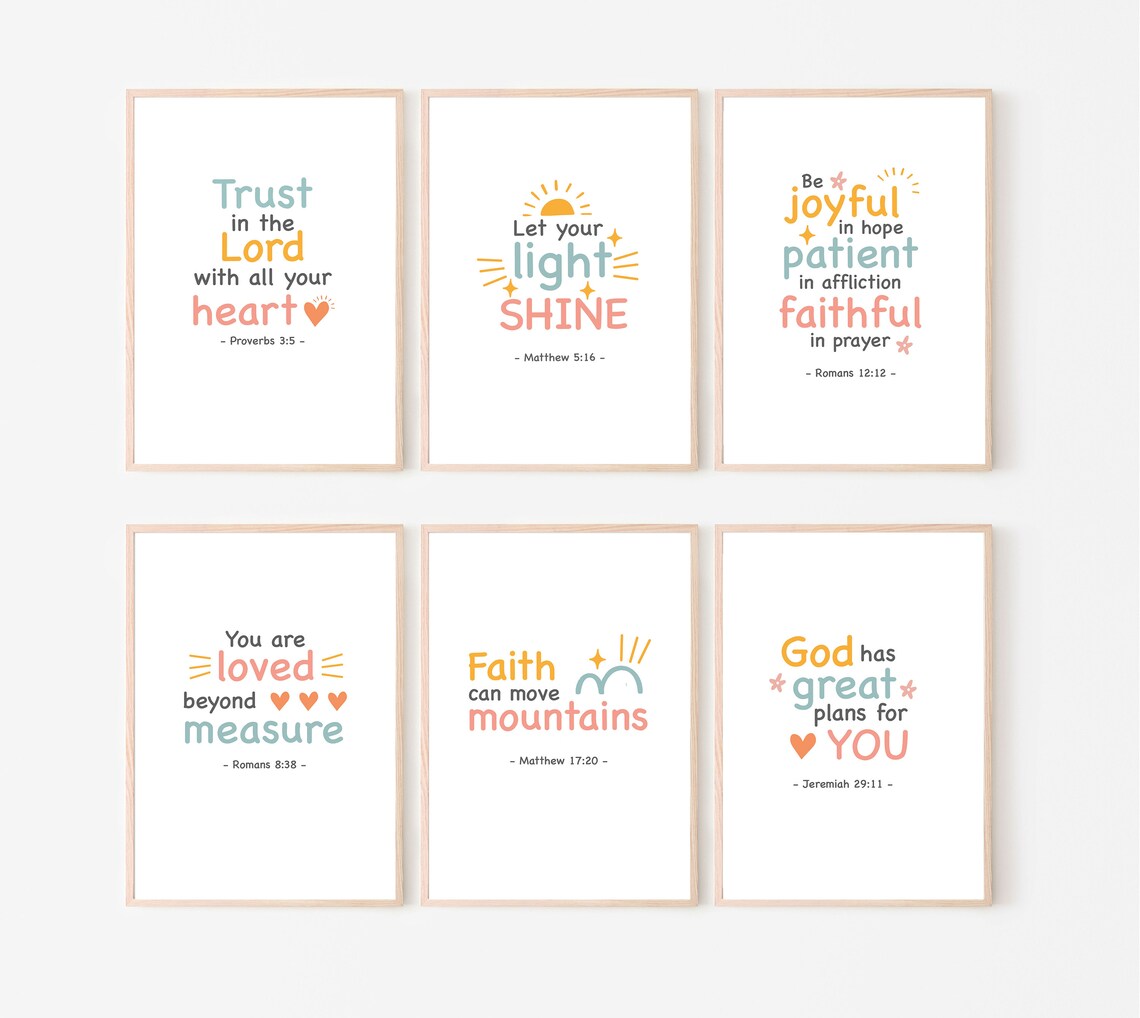 Kids Bible Verse Boho Wall Art Scripture Posters Church - Etsy