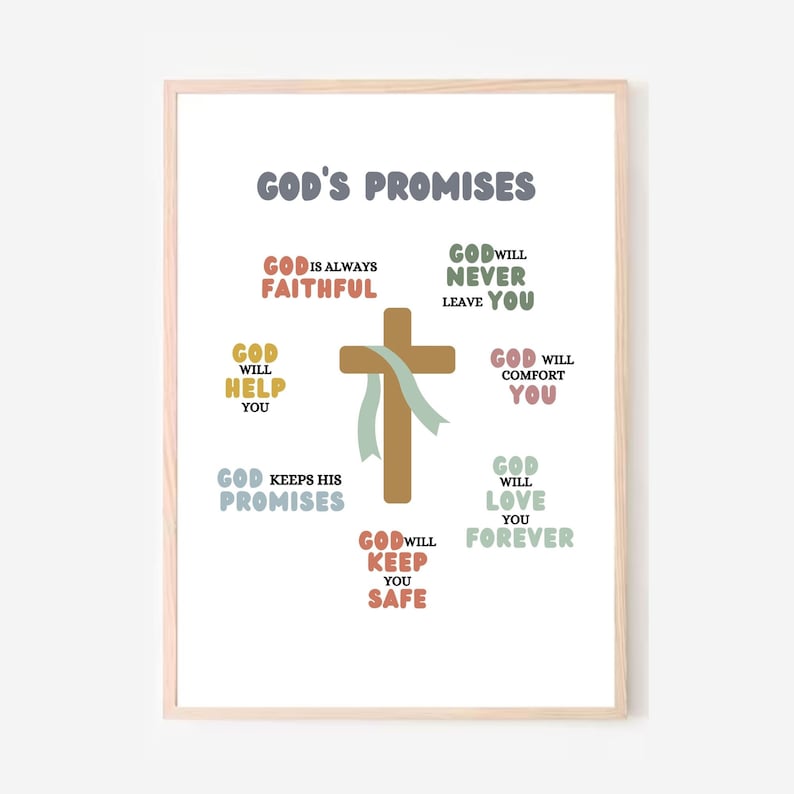 Kids Bible Verse, Boho Wall Art, Scripture Posters, Catholic, Sunday ...