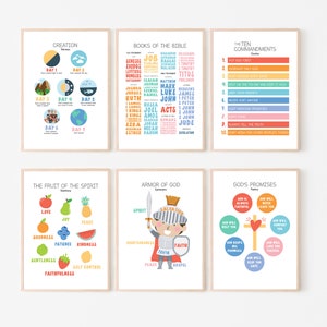 Bundle, Kids Bible Verse, Wall Art, Scripture & Learning Posters ...