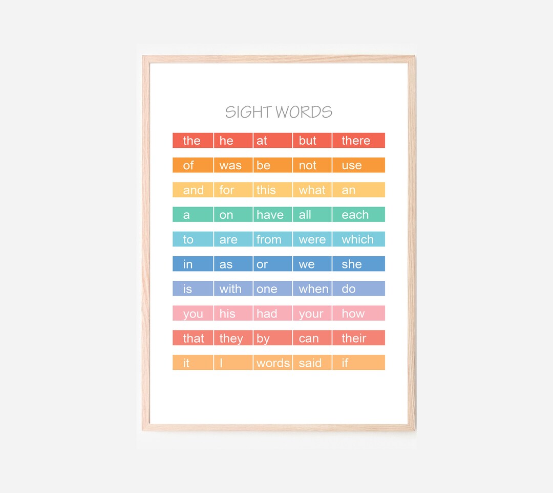 Sight Words Reading Spelling Learning Class Kids Download Educational ...