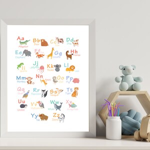 Alphabet ABC Animals Kids Wall Art Room Decor Educational Poster for ...