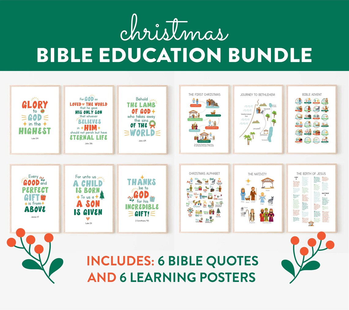 Christmas Kids Bible Verse, Nativity, Scripture Posters, Church, Sunday ...