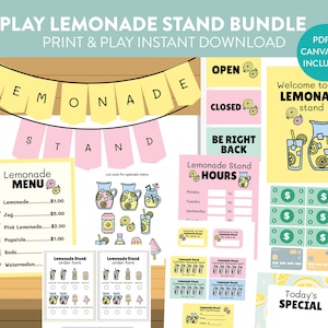 Lemonade Stand Pretend Play Set Printable Instant Download Dramatic ...