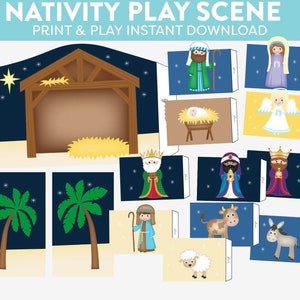 Christmas Story Nativity Activity Bible Verse Bundle Poster Church ...