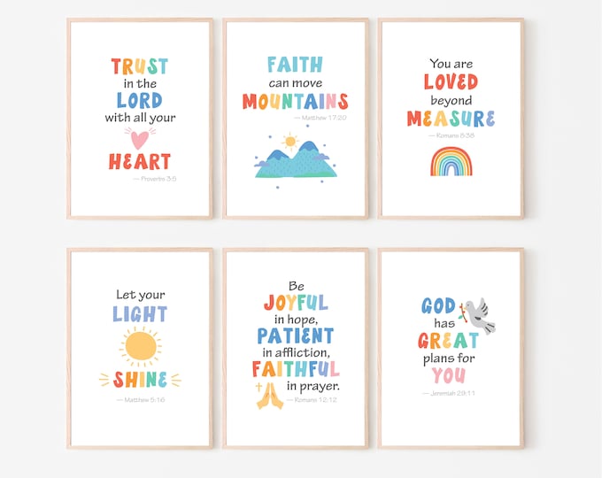 7 Days of Creation Bible Printable Posters, Kids Scripture Poster ...