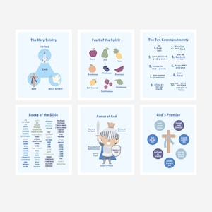 Books of the Bible Verse 10 Ten Commandments Kids Scripture Poster ...