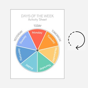 Days of the Week Poster & Activity Spinner - Kids Educational Prints ...
