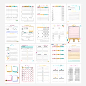 Kids Teens Journal Planner Printable Calendar Habit Sleep Moods Goals ...