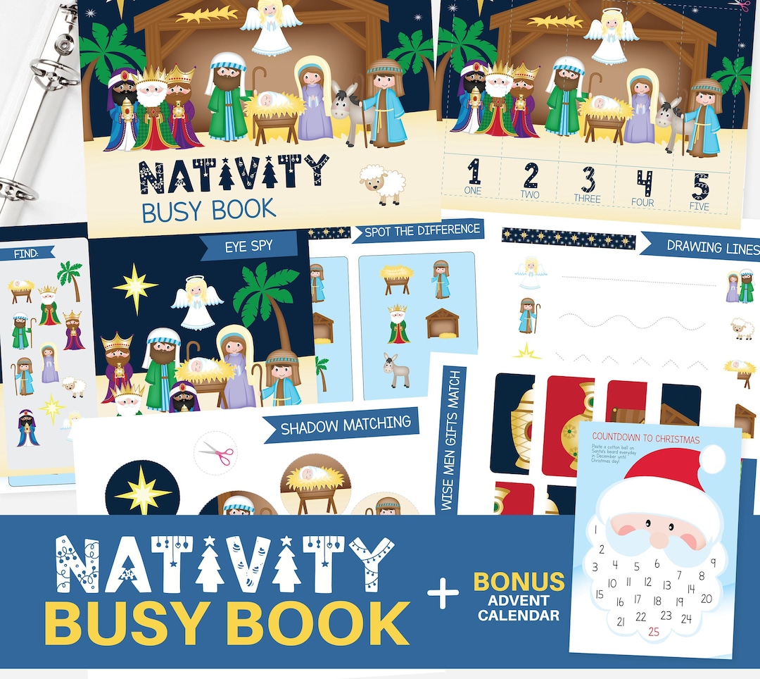 Nativity Christmas Busy Book Toddlers Educational Resources Homeschool ...