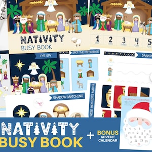 Christmas Story Nativity Activity Bible Verse Bundle Poster Church ...