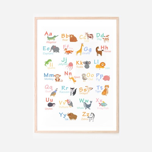 Cursive Writing Alphabet Posters Kids Wall Art Room Decor - Etsy