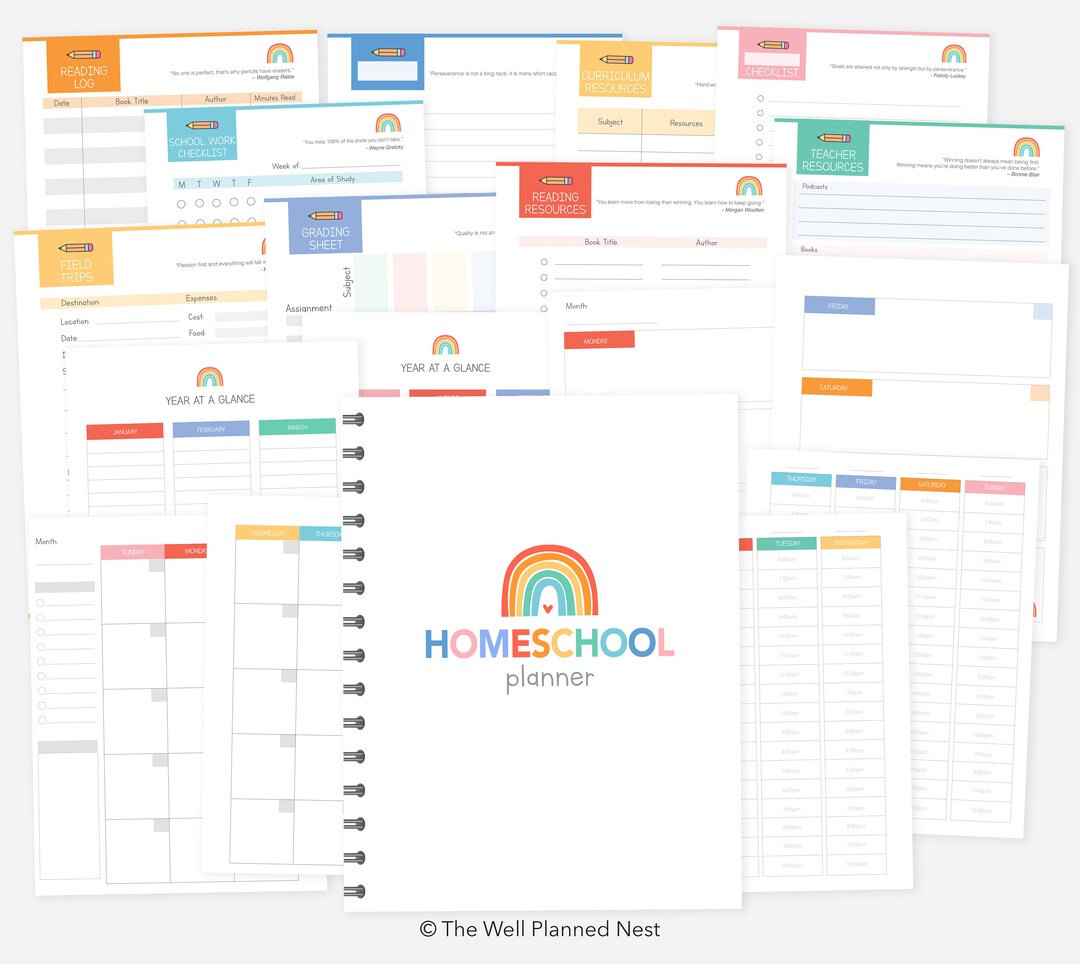 Homeschool Planner Printable Pre-school Montessori School Planner ...