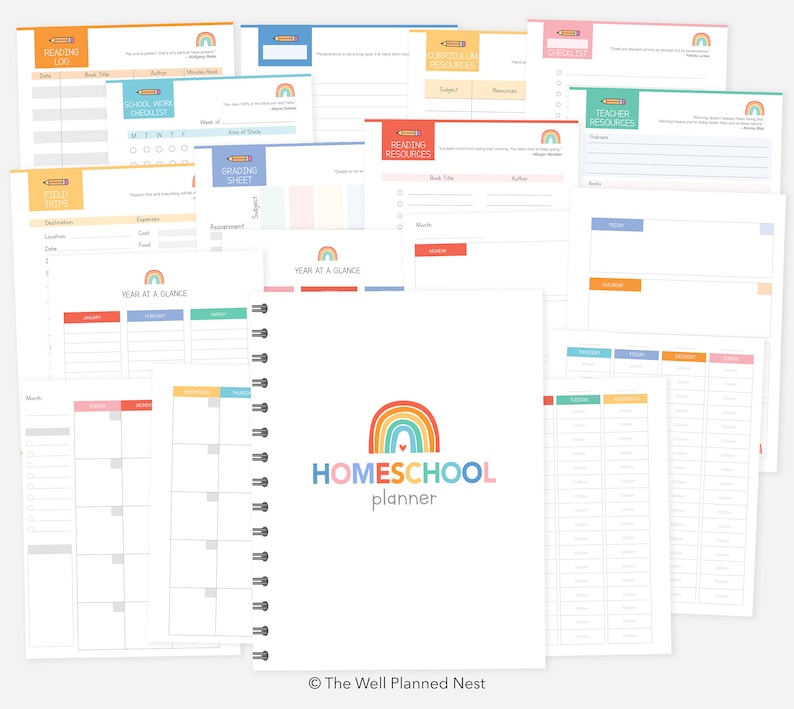 Homeschool Planner Printable Pre-school Montessori School Planner ...