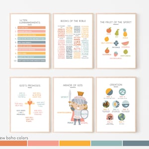 Bundle, Kids Bible Verse, Wall Art, Scripture Learning Posters, Church ...