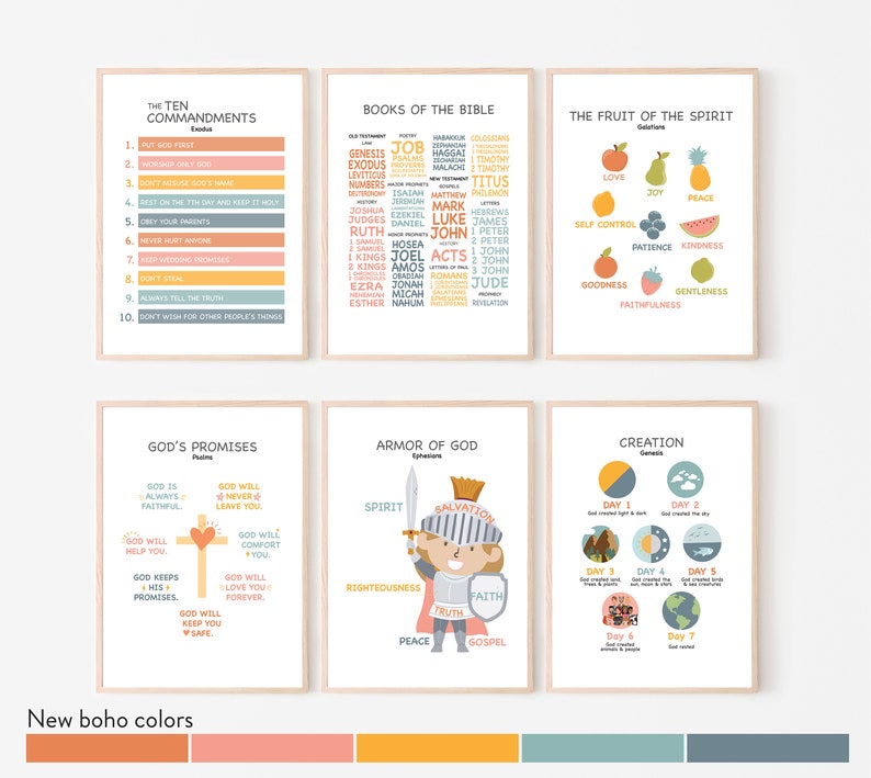 Bundle Kids Bible Verse Wall Art Scripture Learning - Etsy