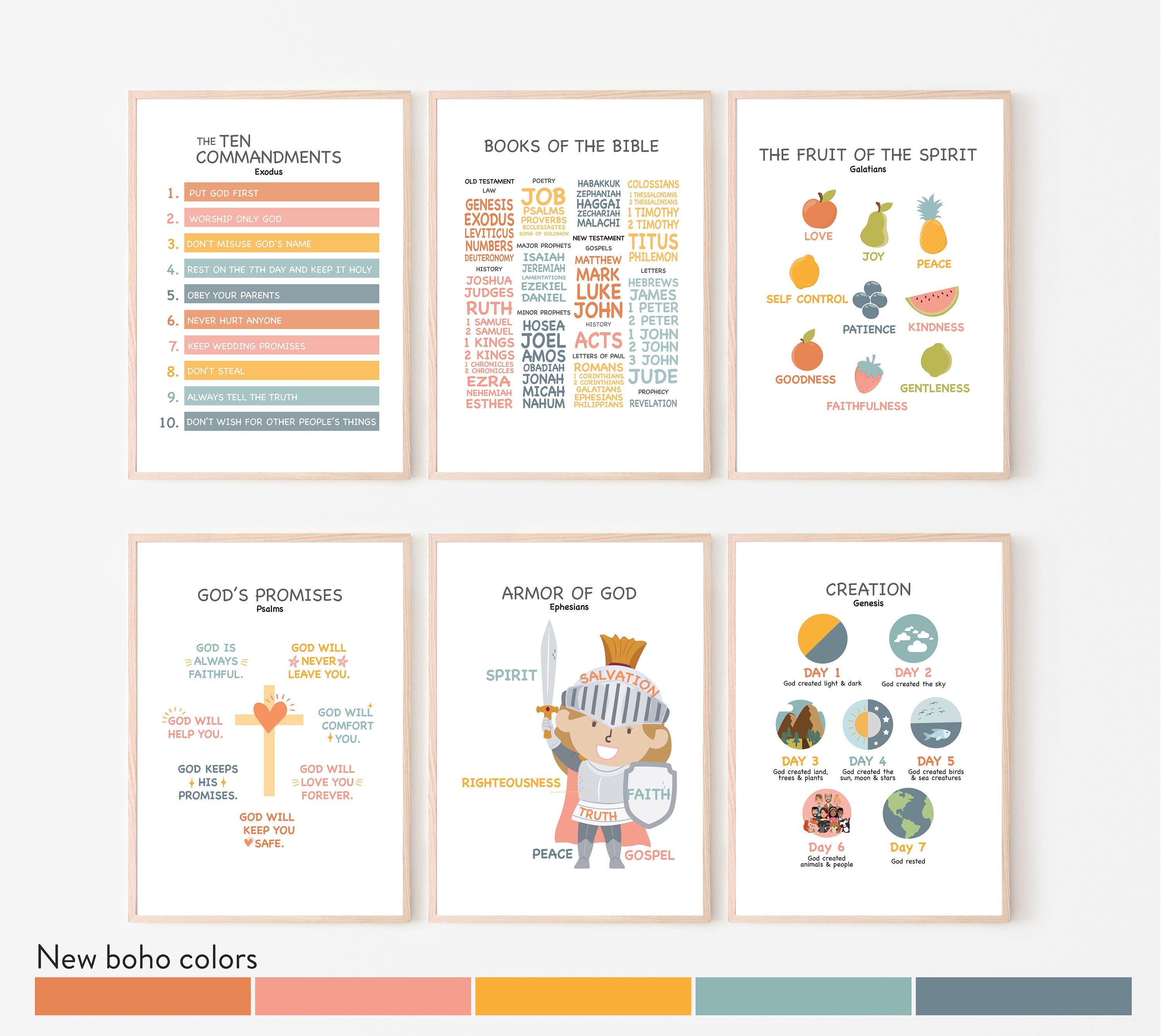 Bundle Kids Bible Verse Wall Art Scripture Learning - Etsy