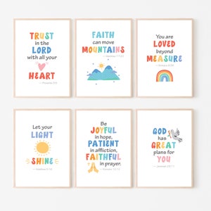 Bundle, Kids Bible Verse, Wall Art, Scripture & Learning Posters ...