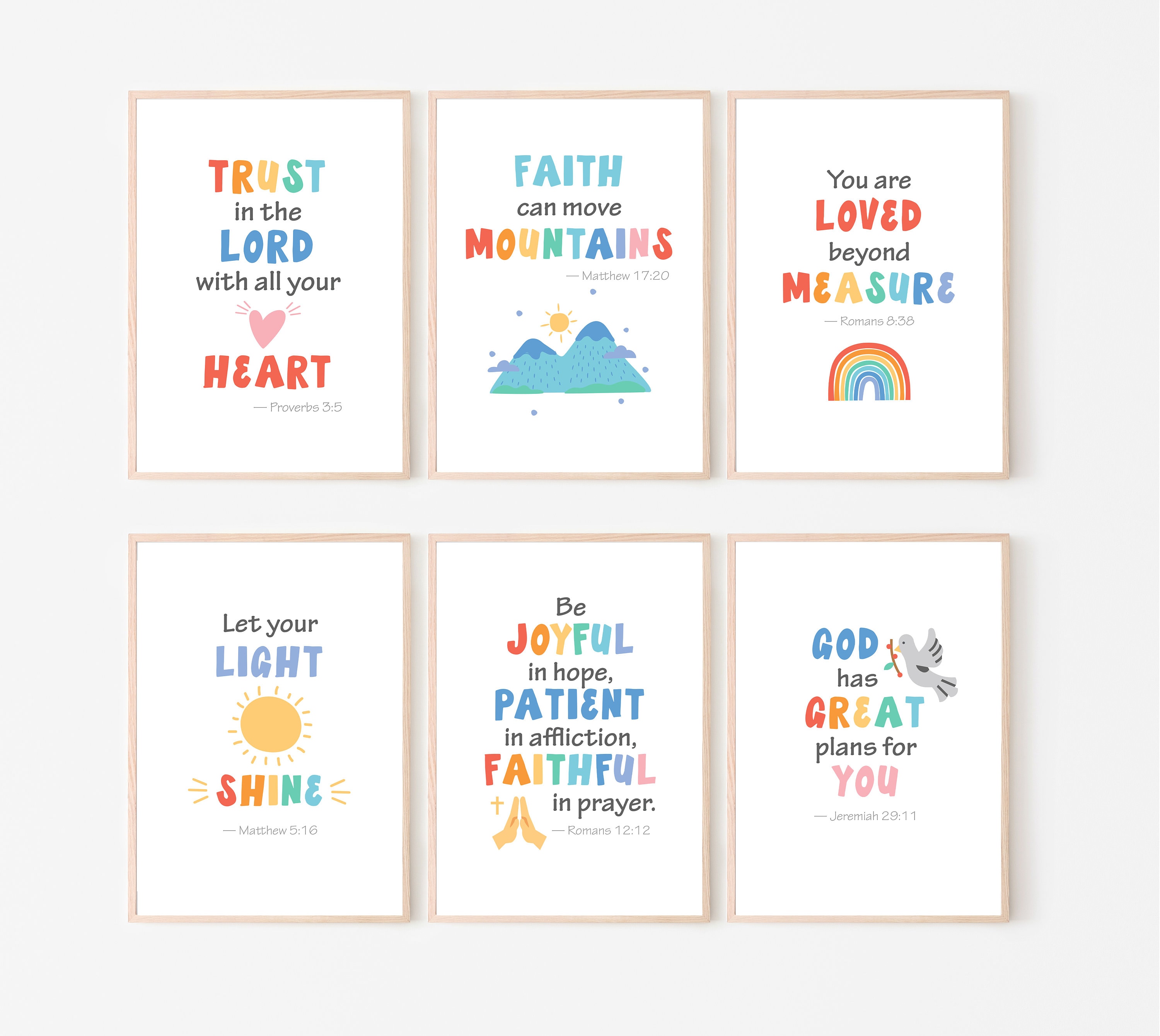 Bundle Kids Bible Verse Wall Art Scripture & Learning | Etsy