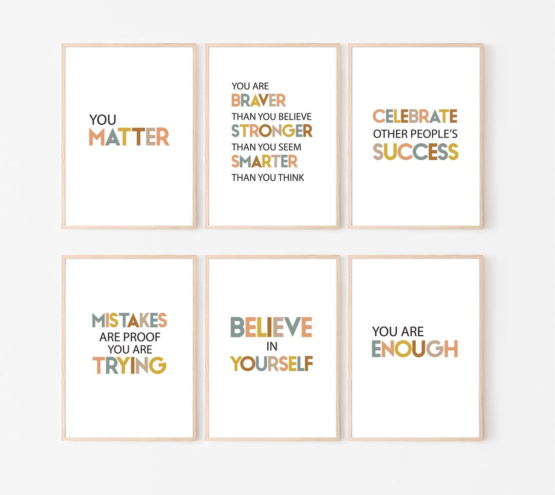 Boho Classroom Poster Quotes Decor Growth Mindset Printable Back to ...