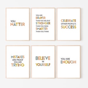 Boho Classroom Poster Quotes Decor Growth Mindset Printable Back to ...