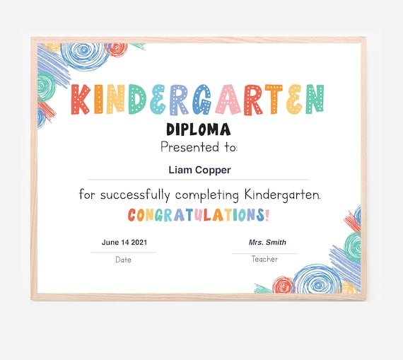 Handwriting Printable Kindergarten Certificates On Preschool