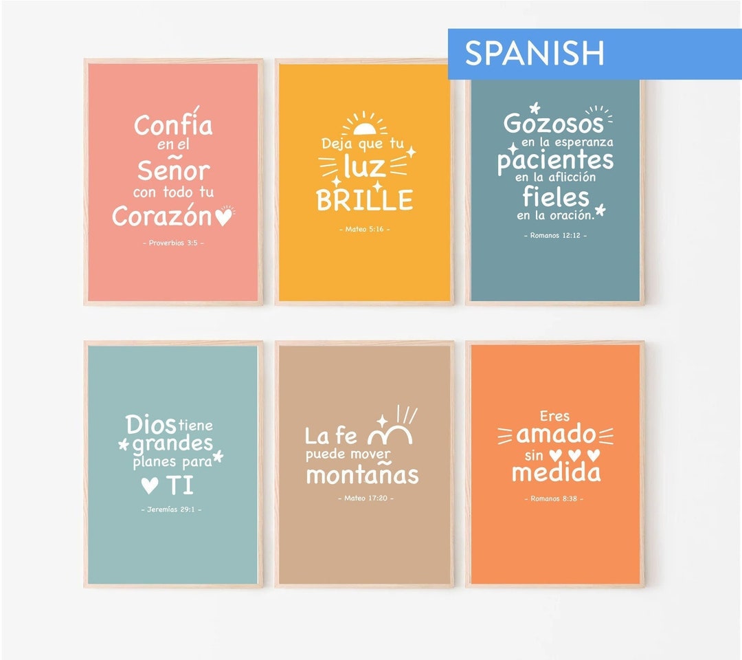 Spanish Kids Bible Verse Scripture Posters, Church, Sunday School Decor ...