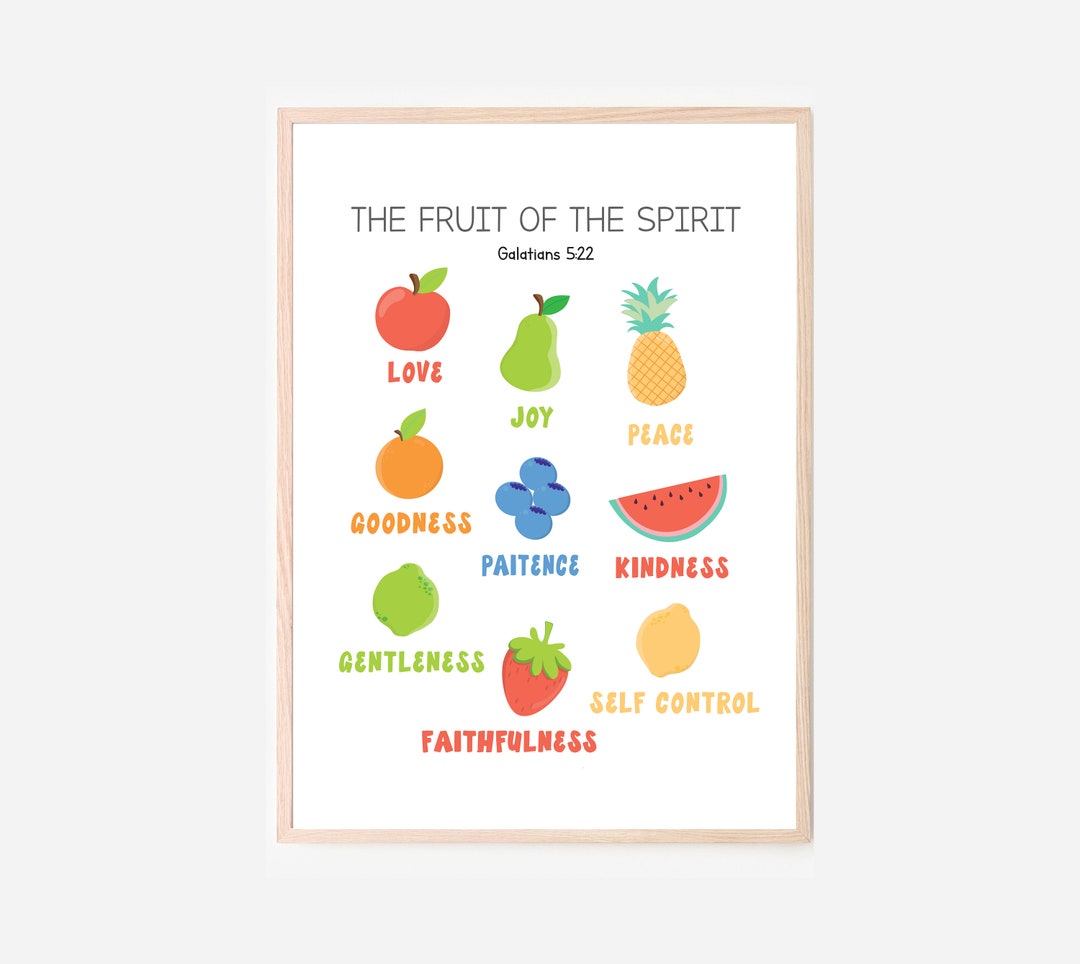 Fruit of the Spirit Kids Bible Verse Print Scripture Posters Church ...