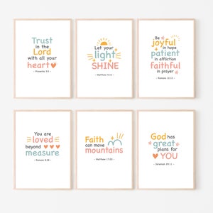 Bundle, Kids Bible Verse, Wall Art, Scripture Learning Posters, Church ...