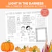 Light Darkness Bible Activity Placemat Kids Coloring Crafts Verse ...