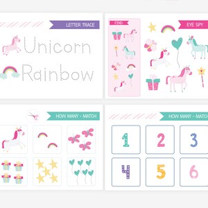 Unicorn Busy Book for Kids Educational Resources Homeschool Pre-school ...