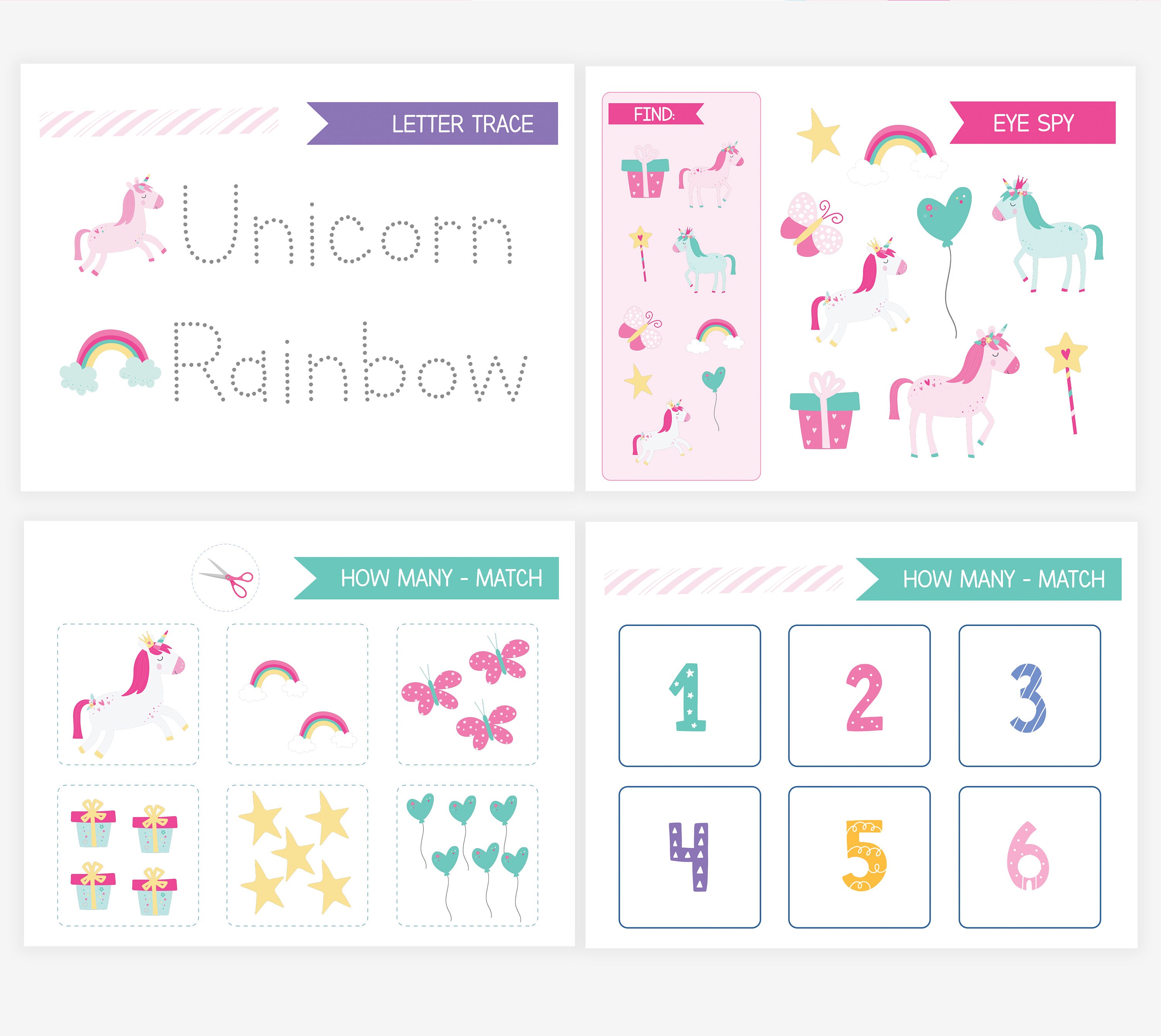 Unicorn Busy Book for Kids Educational Resources Homeschool - Etsy Canada